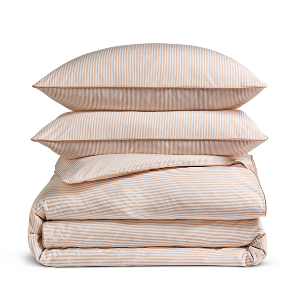 Clay Pink Striped Bedding Set – Dip & Doze