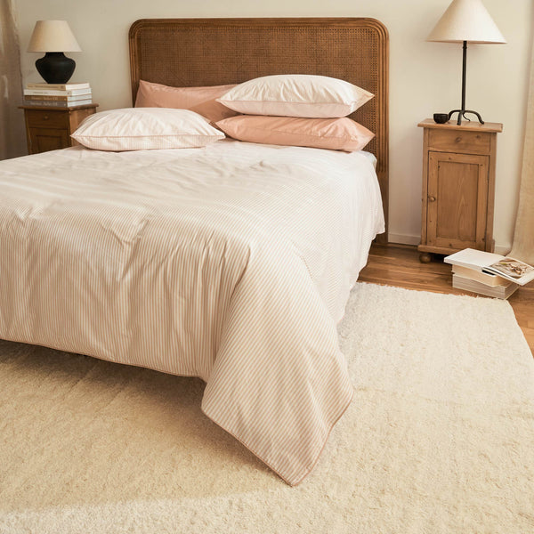 Clay Pink Striped Bedding Set – Dip & Doze